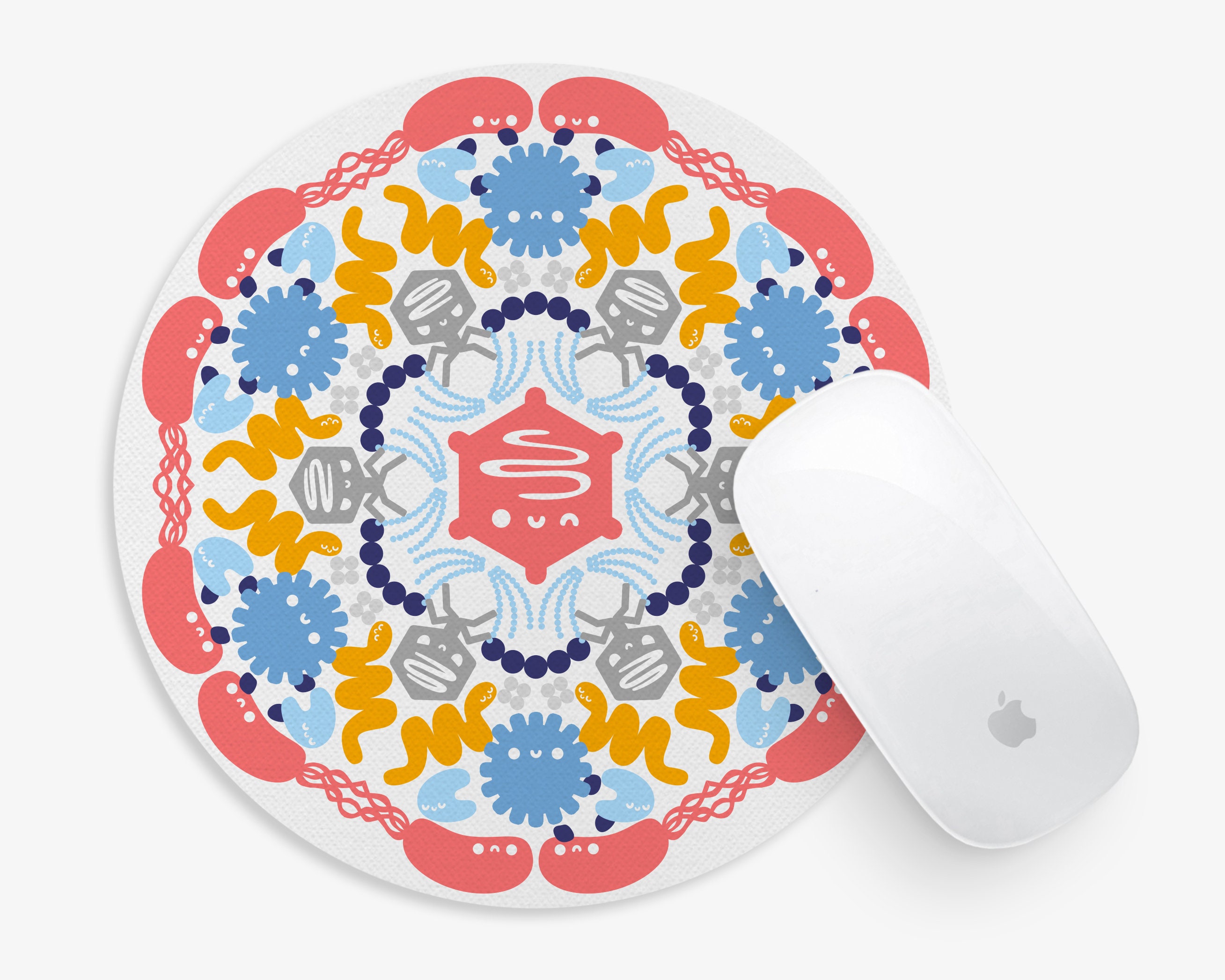 Microbe Mandala Mousepad, Computer, Desk Accessories, Office Decor ...