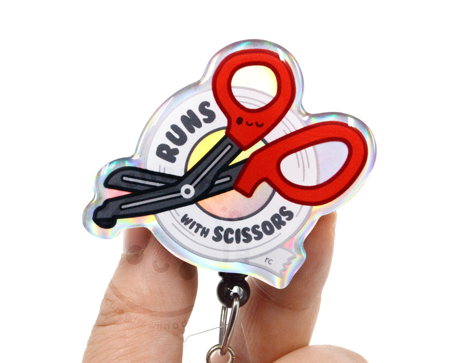Runs With Scissors Badge Reel, ICU Nurse, Rapid Response, Emergency ...