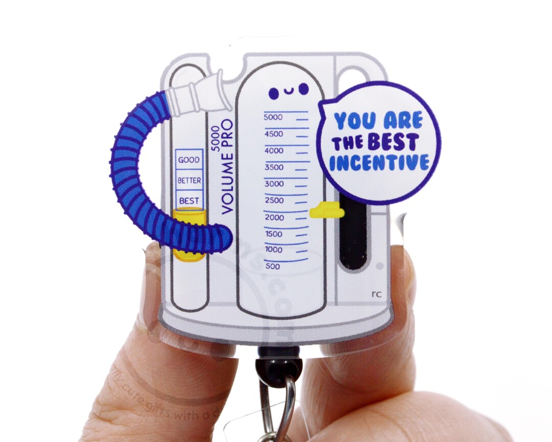 Incentive Spirometer Funny Acrylic Badge Reel for Respiratory ...