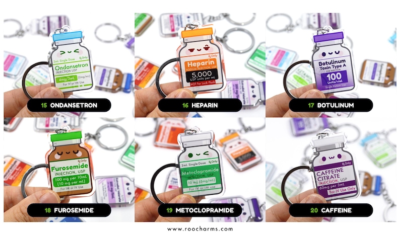 Medication Vial 2in Acrylic Keychain, Funny Gift for Nurses ...