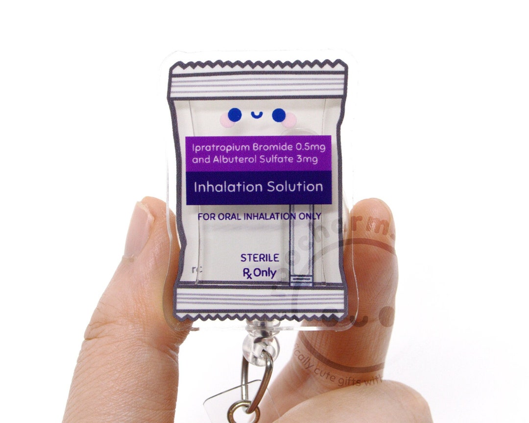 Nebulizer Acrylic Shaker Badge Reel for Respiratory Therapists, Nurses ...