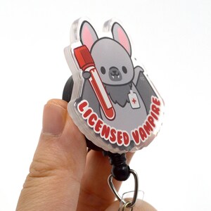 Licensed Vampire Acrylic ID Badge Reel for Phlebotomists, Phlebotomy ...