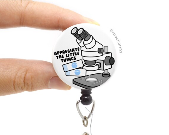 Microscope Badge Reel Scientist ID Holder Microbiologist - Etsy
