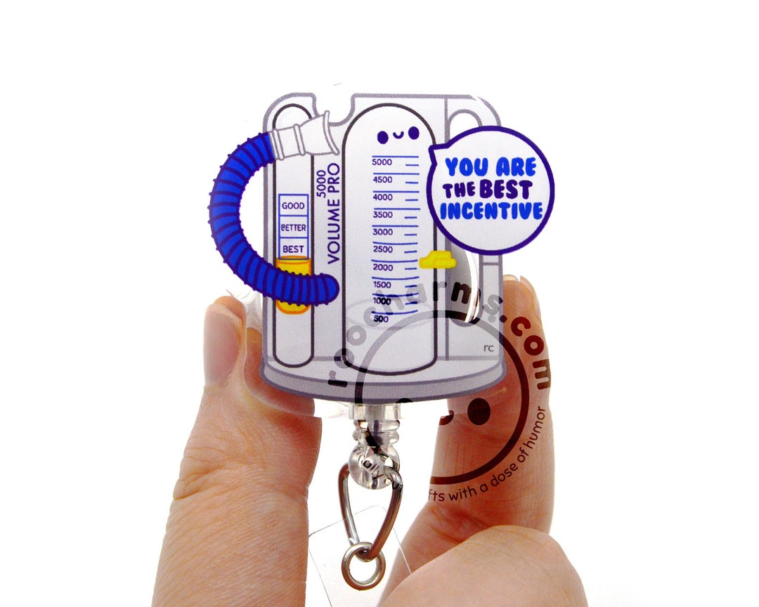 Incentive Spirometer Funny Acrylic Badge Reel for Respiratory ...