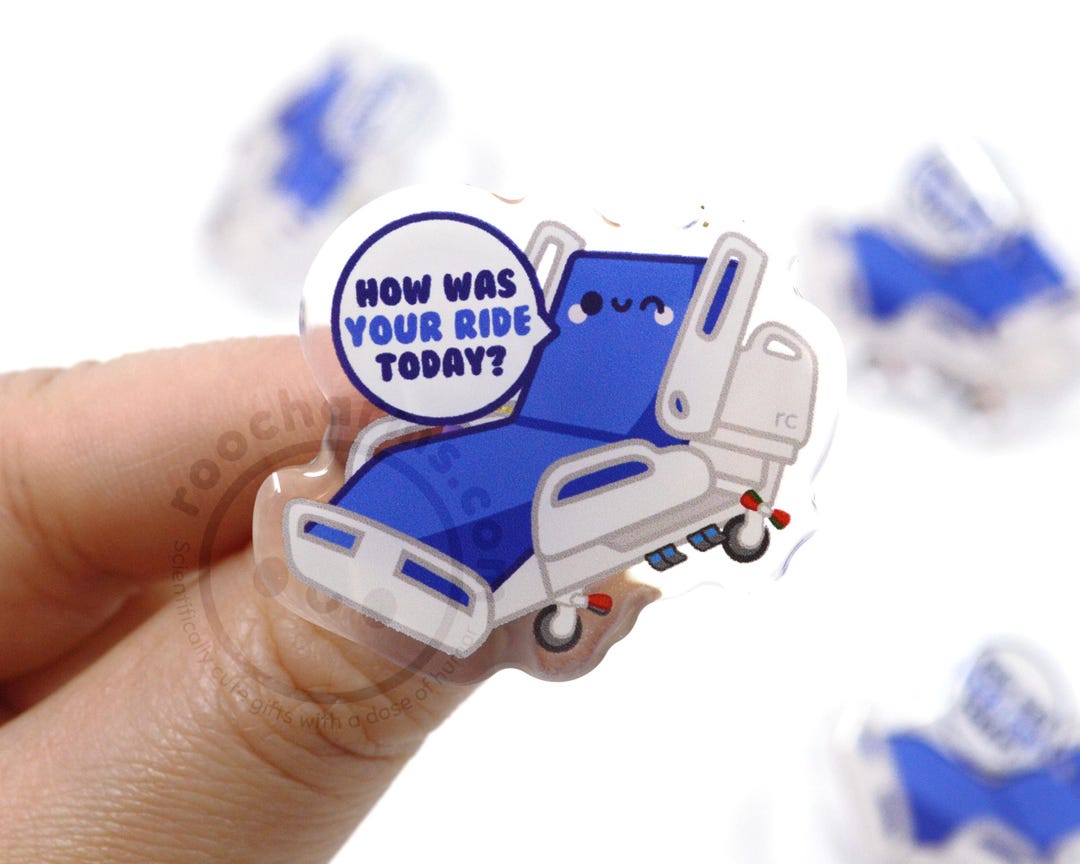 Hospital Bed Acrylic Pin, Patient Transport Buddy Topper Charm, Nursing ...