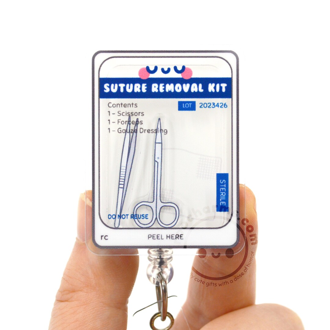 Suture Removal Kit Shaker Badge Reel for Nurses, Emergency Department ...