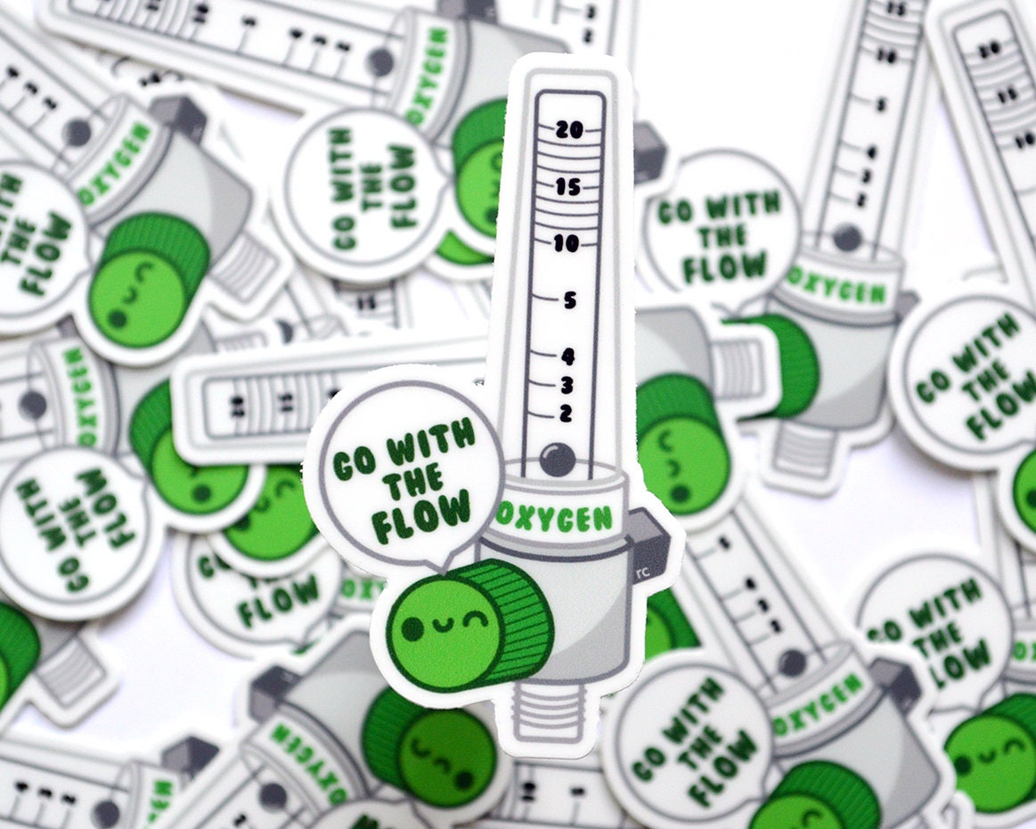Go With the Flow Vinyl Sticker Flowmeter Respiratory | Etsy