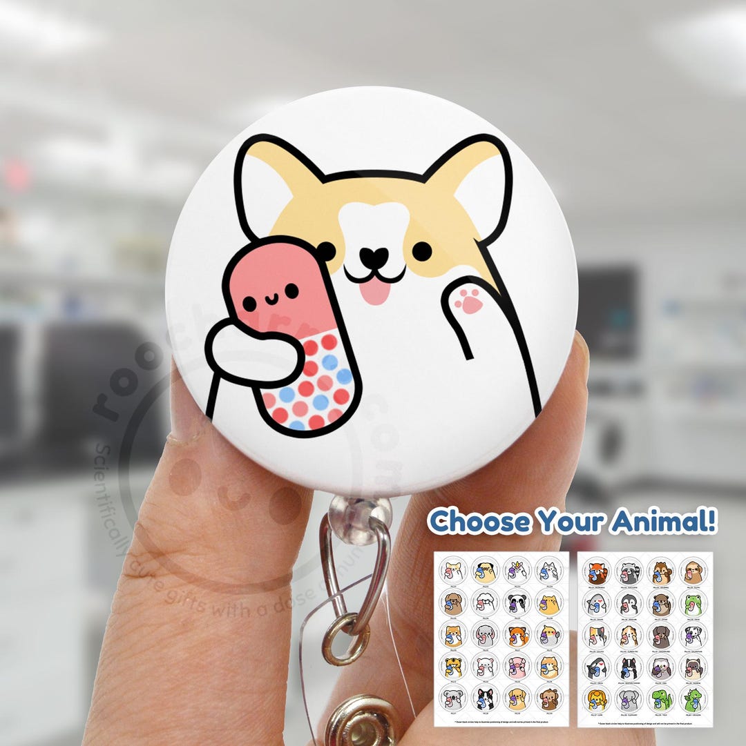 Pill Retractable Badge Holder, Pharmacist Badge Reel, Pharmacy Tech ...