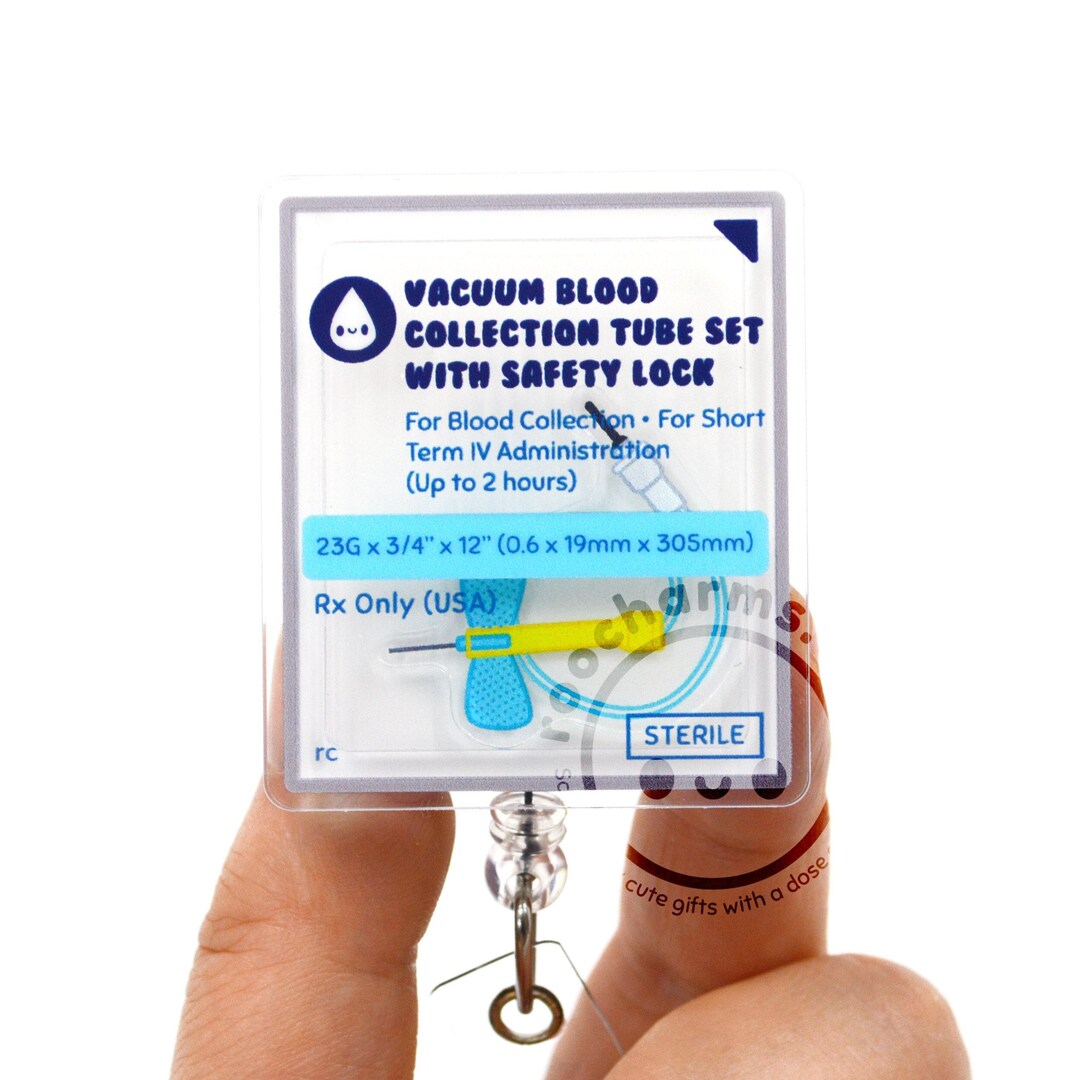 Blood Collection Set Shaker Acrylic Badge for Nurses, Phlebotomists ...