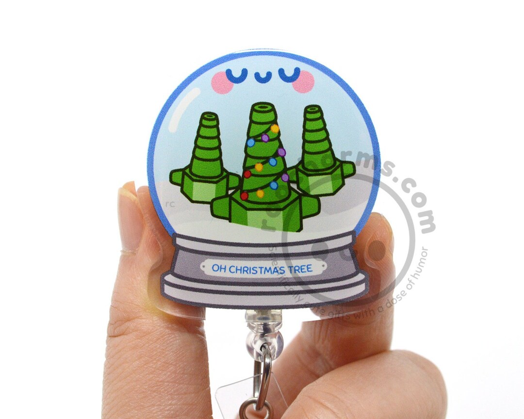 Christmas Tree Connector Funny Acrylic Badge Reel for Respiratory ...