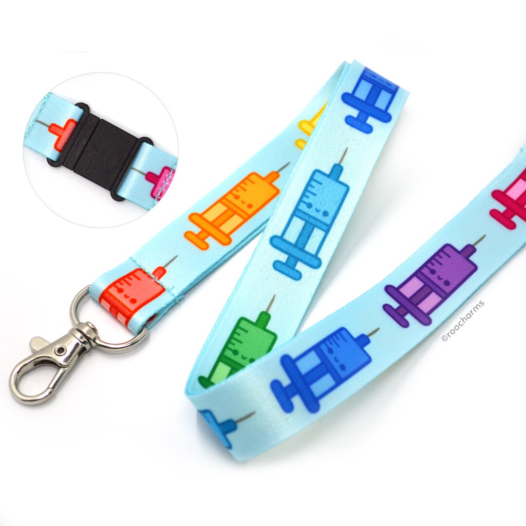 Rainbow Syringe Safety ID Lanyard for Phlebotomists, Nurses, Nursing ...