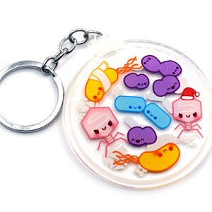 Microbiology Ornament Keychain, Microbe Gift, Microbiologist, Bacteria ...