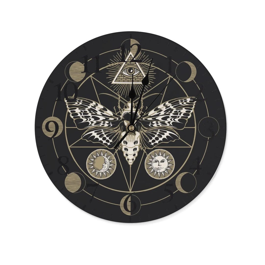 Mystic Frameless Wall Clock Round Shape for Kitchen Bedroom Living Room ...