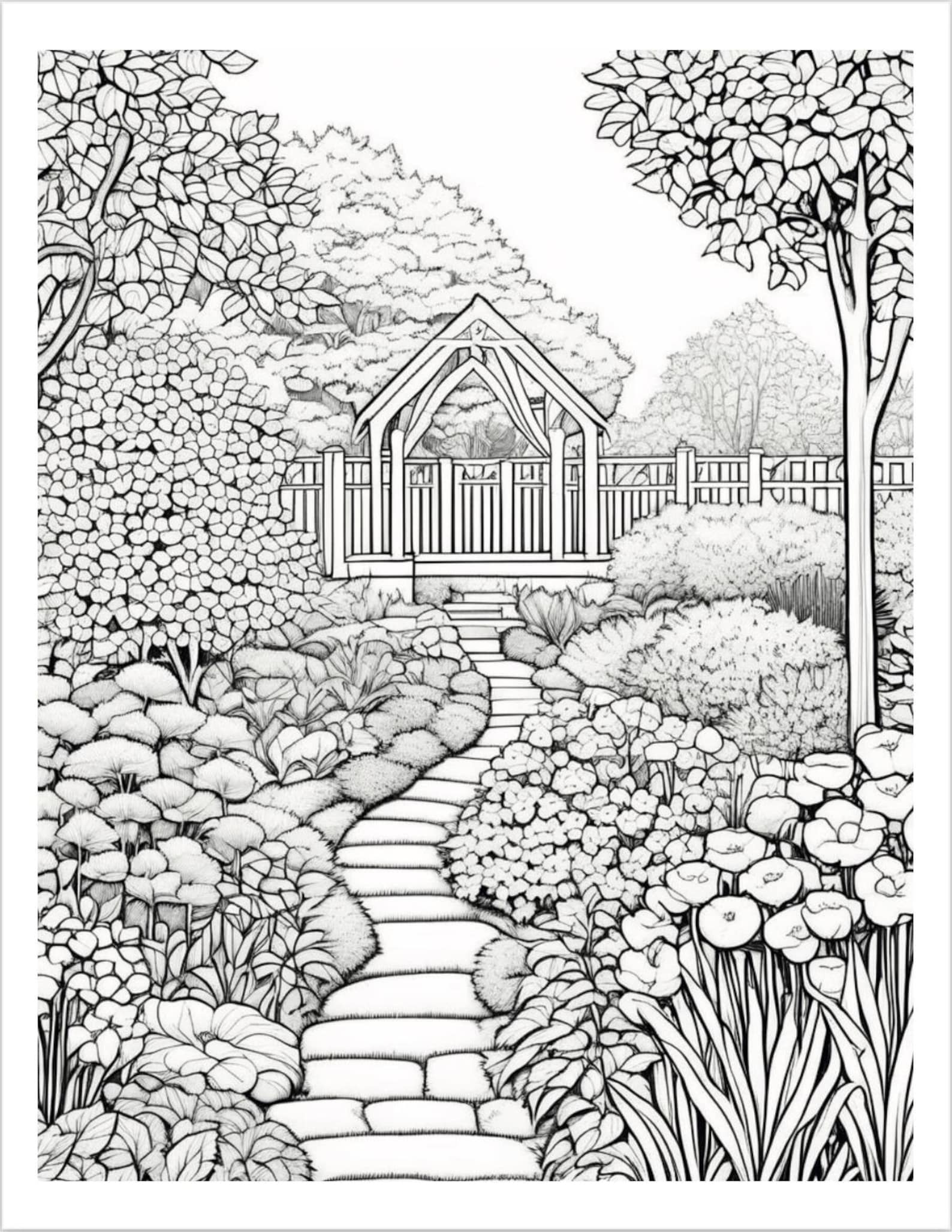 Adult Coloring Page | 25 Peaceful Landscapes | Instant Download I ...