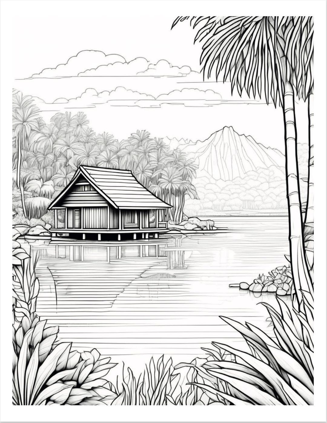 Peaceful Landscape Coloring Pages: 25 Relaxing Scenery (PDF) - Etsy