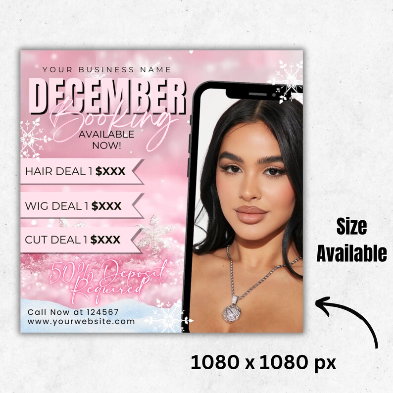 December Bookings, December Booking Flyer, Christmas Booking Flyer - Etsy