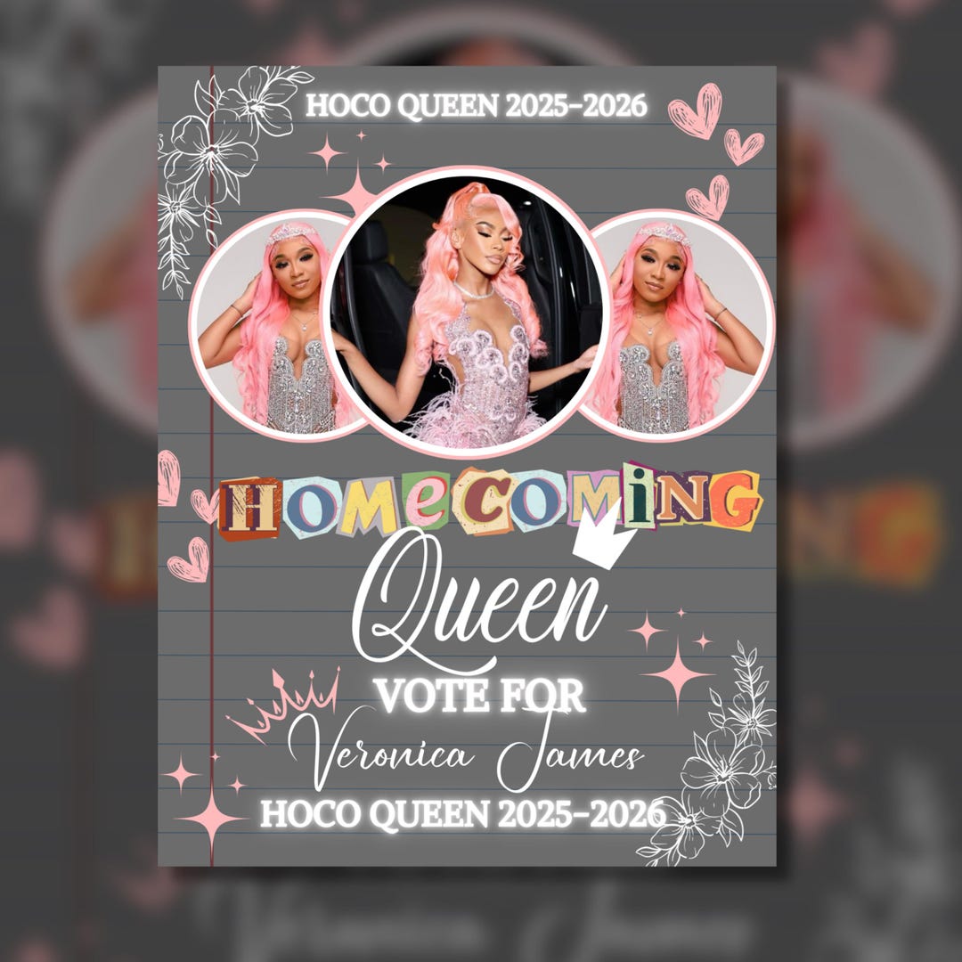 New Homecoming Flyer, DIY Flyer Template Design, Homecoming Queen Flyer ...