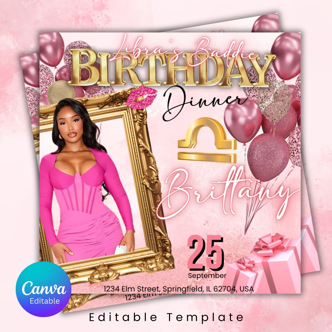 Libra Birthday Flyer, Libra Season Party Flyer, Libra Bash Flyer ...