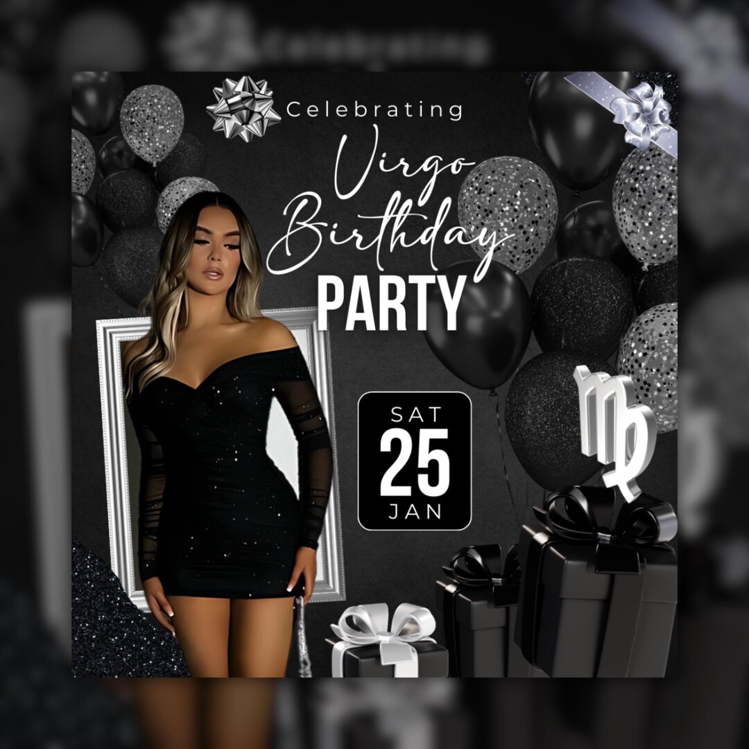 Virgo Birthday Flyer, Virgo Birthday Bash Template, Virgo Birthday Girl ...
