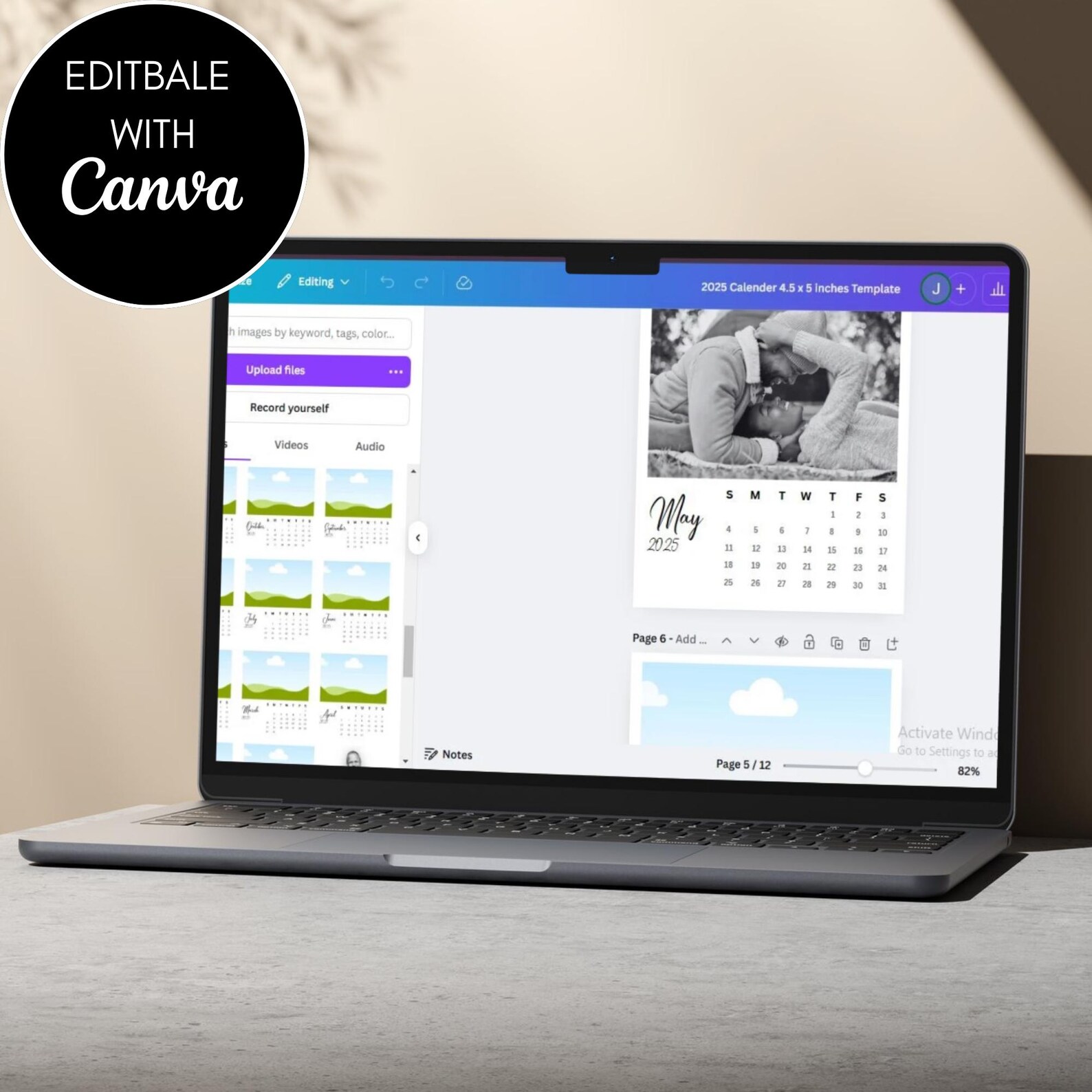 Editable 2025 Photo Calendar Template I Custom Design for Canva I Mini ...