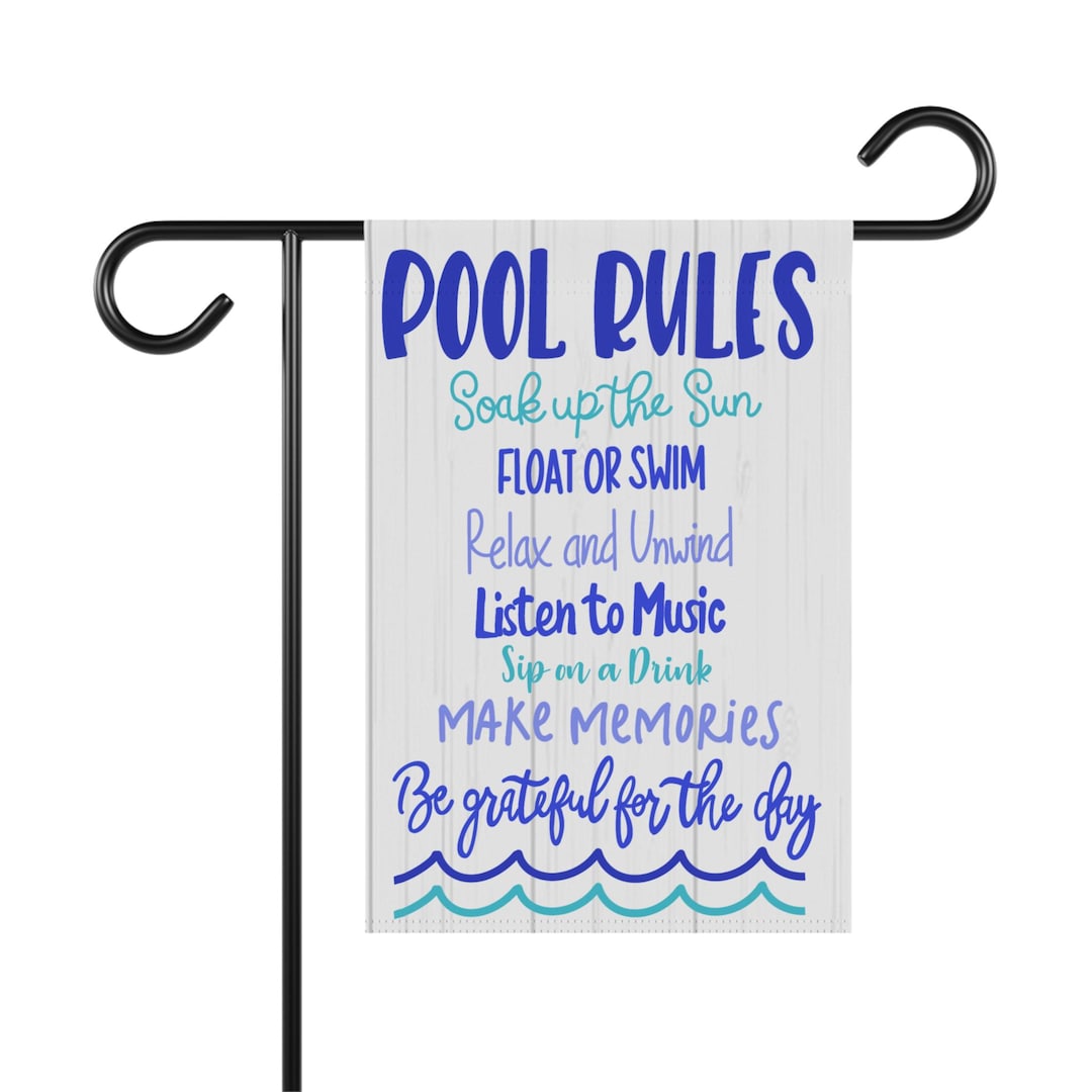 Pool Rules Flag: Preppy Outdoor Decor (12'' × 18'') - Etsy