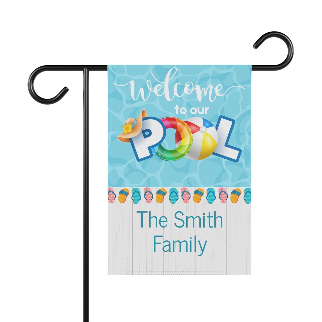 Pool Welcome Flag Personalized, Summer Flag, Custom Flag, Personalized ...
