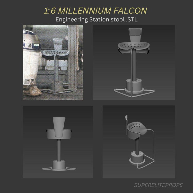 3D File .STL Millennium Falcon NAV Chair for Cockpit Main Hold Sixth ...