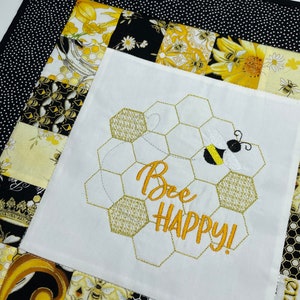 Bumblebee Table Topper, Quilted Wall Hanging, Mini Quilt, Kindness, Inspirational, Buzzworthy by ...