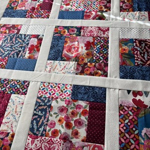 Poppies and Plumes Unfinished Baby Quilt TOP Lila Tueller, Riley Blake ...