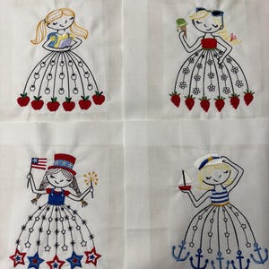 Calendar Girls 12 Embroidered Quilt Block Bundle, Ready to Sew 9" Inch ...