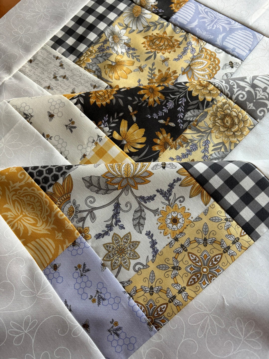 Honey and Lavender Unfinished Crib Quilt TOP by Deb Strain for Moda, 38 ...