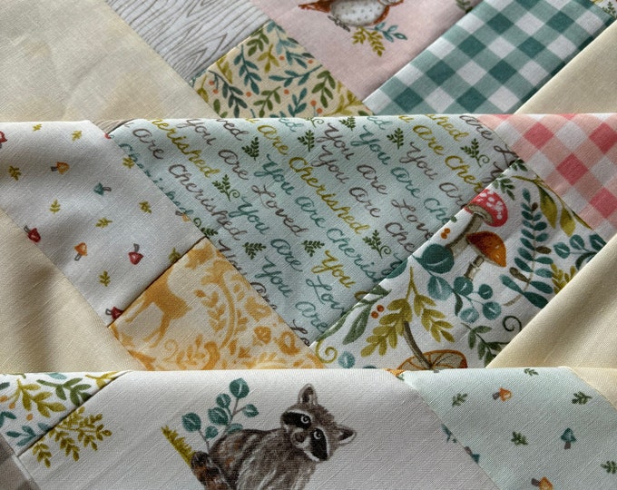 Effie's Woods by Deb Strain for Moda, Woodland Fabric Quilt TOP, UNFINISHED, Animals, Forest ...