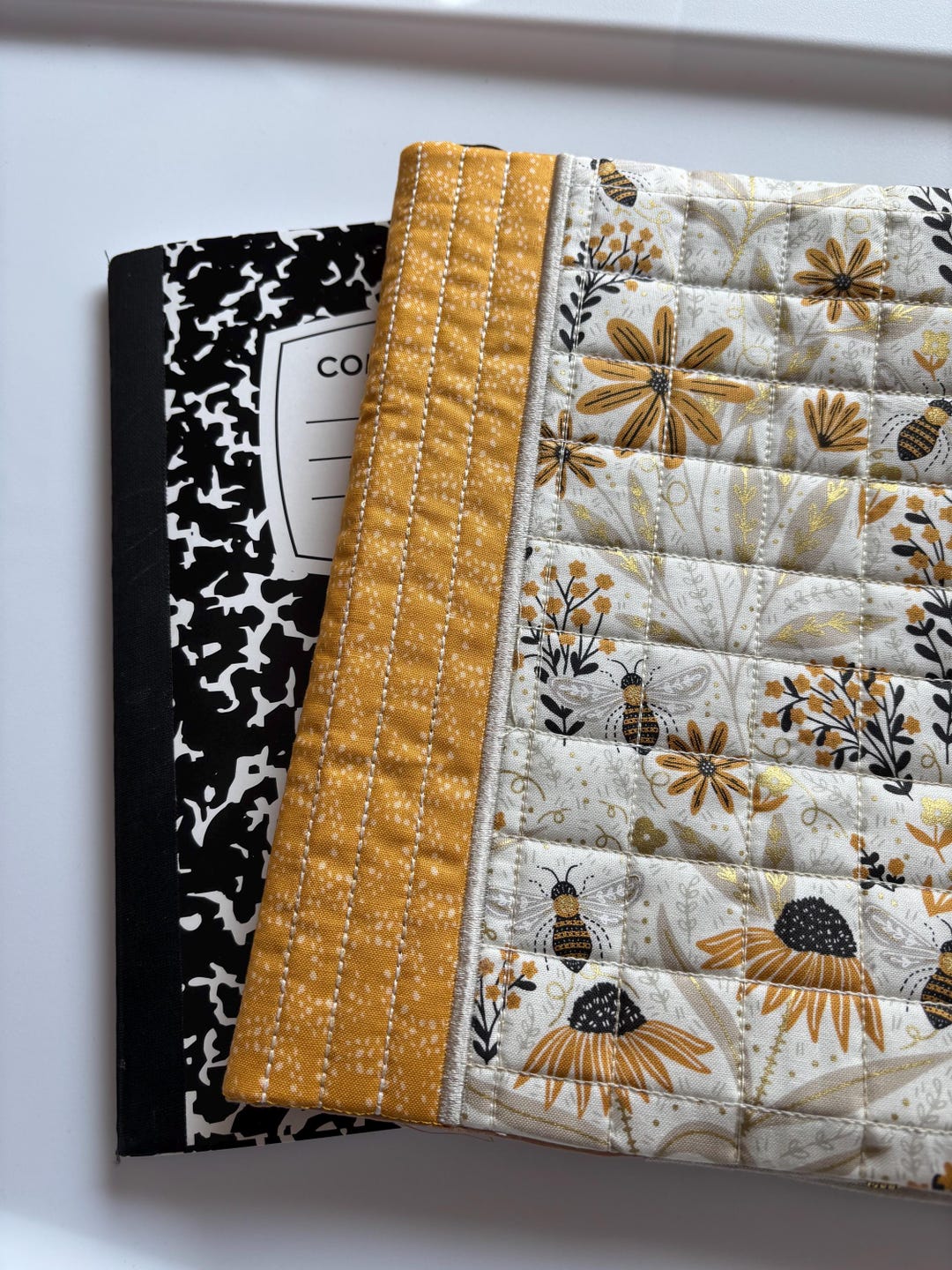 Quilted Fabric Composition Notebook Cover, Bee Garden, Standard ...