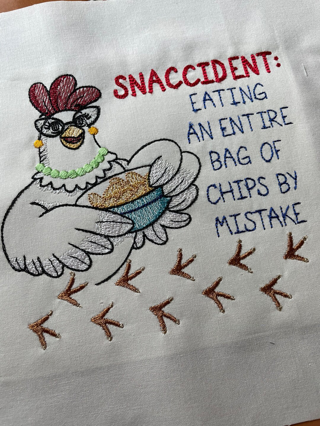 Chicken Embroidered Quilt Block, 10 Inch Square, Funny, Humorous, Silly ...
