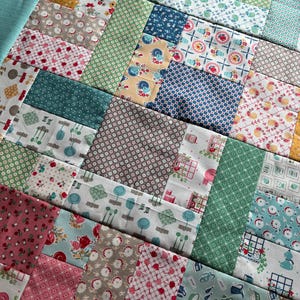 Cook Book by Lori Holt Fabric Quilt TOP, UNFINISHED, 42 Inch, Baby ...