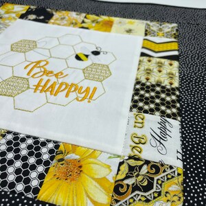 Bumblebee Table Topper, Quilted Wall Hanging, Mini Quilt, Kindness, Inspirational, Buzzworthy by ...