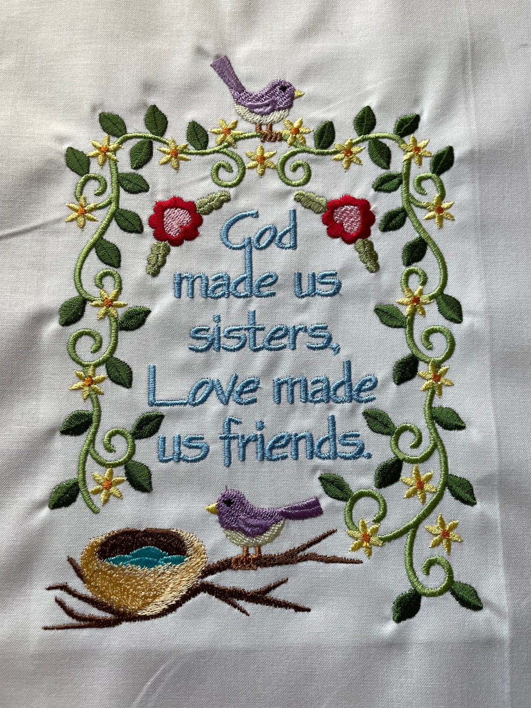 Sisters Embroidered Quilt Block Ready to Sew or Frame 10 X 12 - Etsy
