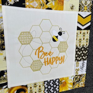 Bumblebee Table Topper, Quilted Wall Hanging, Mini Quilt, Kindness, Inspirational, Buzzworthy by ...
