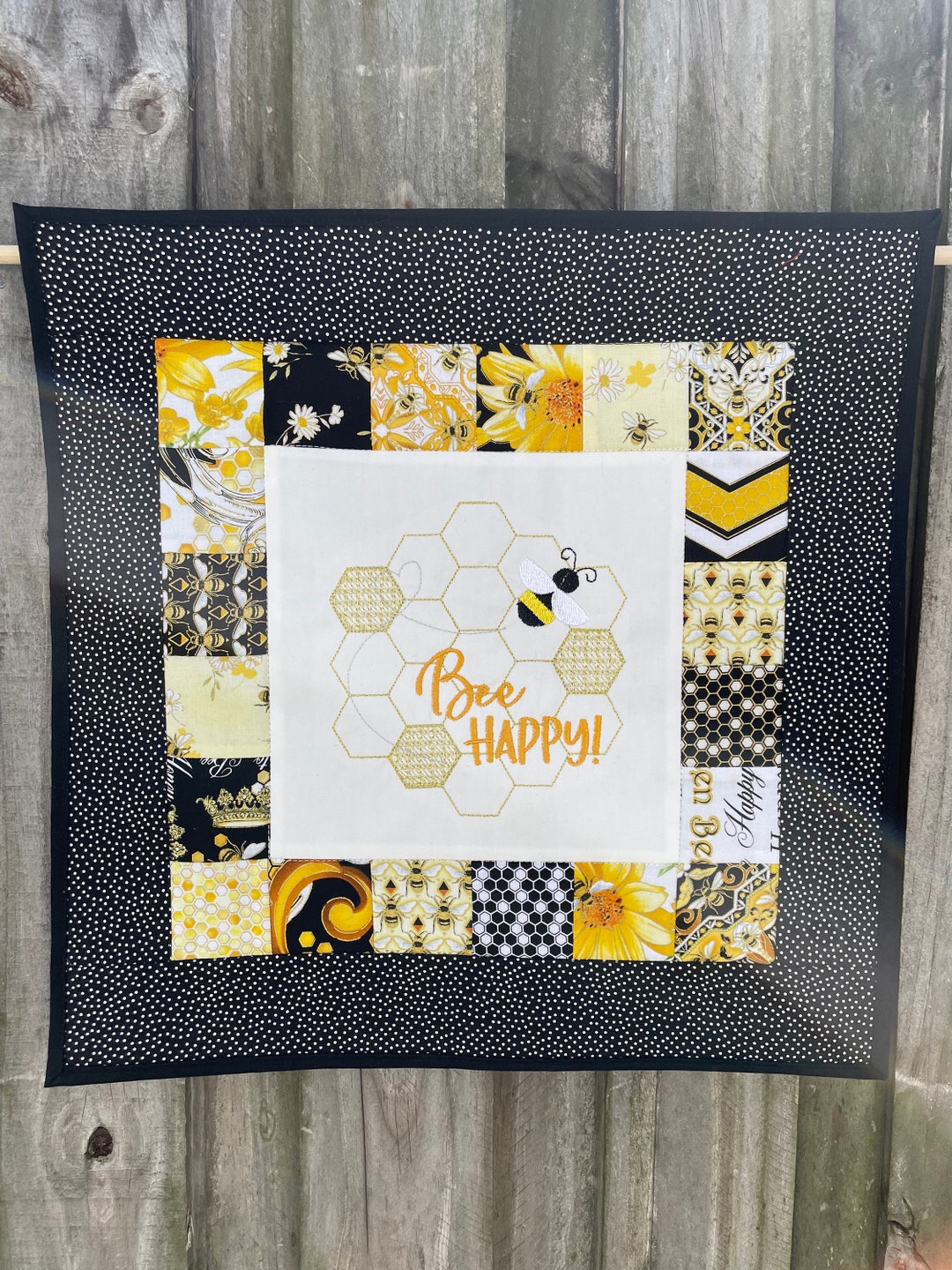 Bumblebee Table Topper, Quilted Wall Hanging, Mini Quilt, Kindness, Inspirational, Buzzworthy by ...