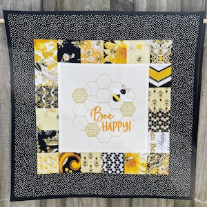 Bumblebee Table Topper, Quilted Wall Hanging, Mini Quilt, Kindness, Inspirational, Buzzworthy by ...