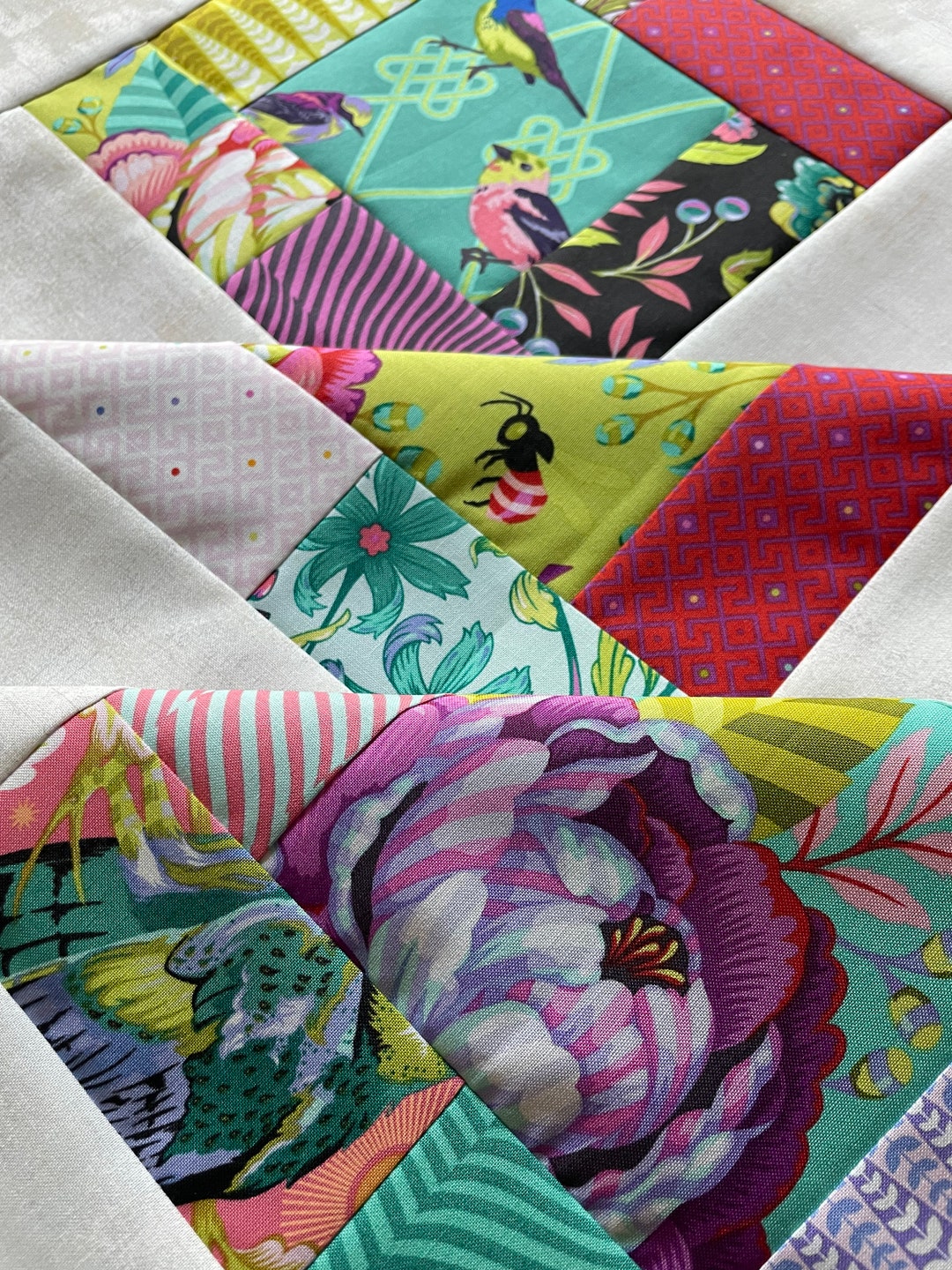 Tula Pink Moon Garden Unfinished Baby Quilt TOP Free Spirit - Etsy