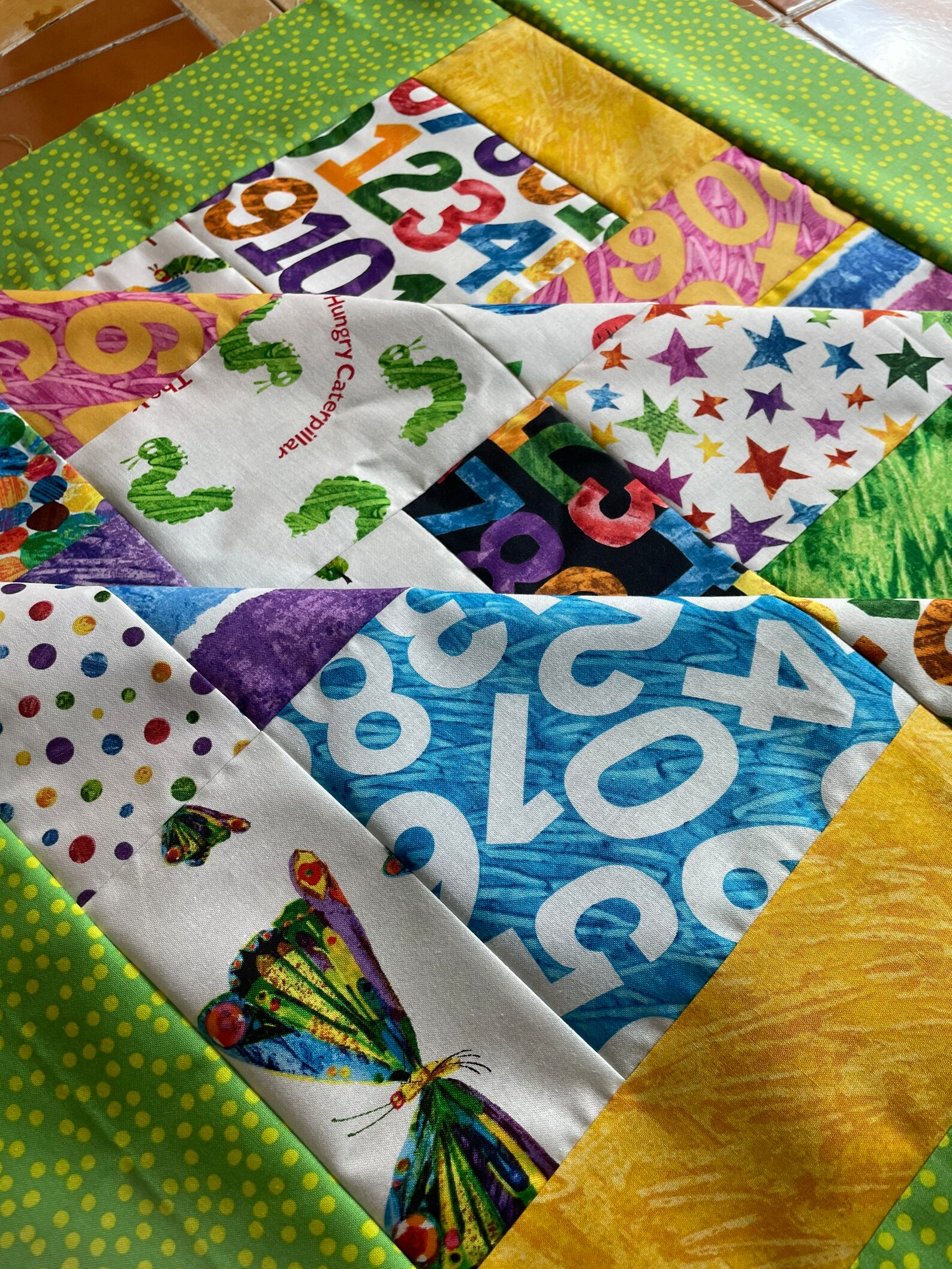 Caterpillar Bugs Butterfly Insect Unfinished Quilt Top - Etsy