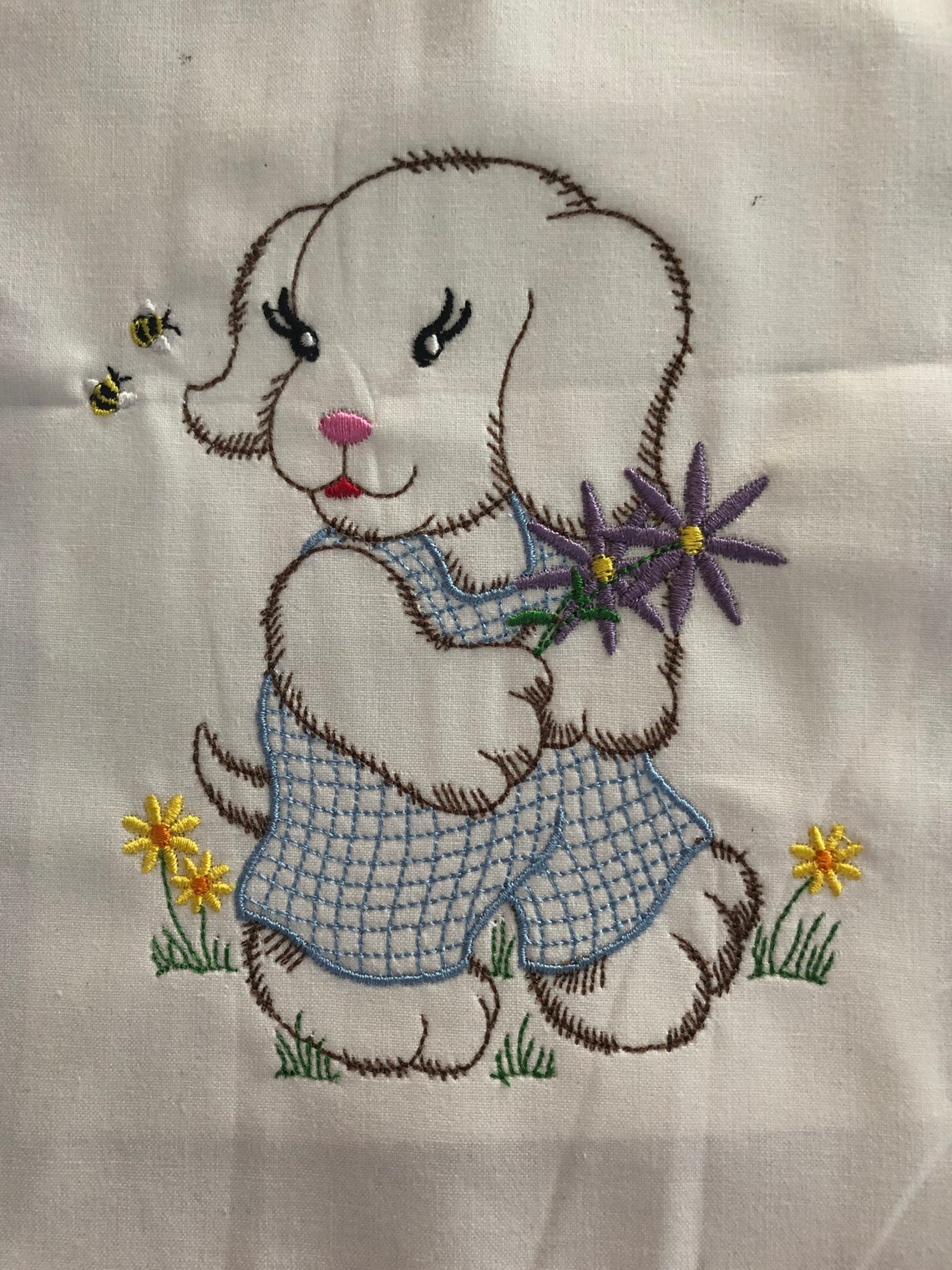 9 Vintage Style Embroidered Quilt Block Bundle Playful Animals, Ready ...