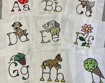 ABC Fabric Cotton Fabric Alphabet Fabric Kid Fabric - Etsy