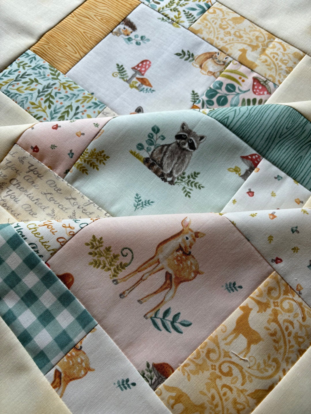 Effie's Woods by Deb Strain for Moda, Woodland Fabric Quilt TOP, UNFINISHED, Animals, Forest ...