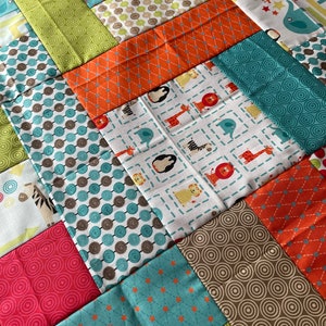 Alphabet Soup Gender Neutral UNFINISHED Quilt Top, Jungle Animals ...