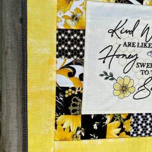 Bumblebee Table Topper, Quilted Wall Hanging, Mini Quilt, Kindness, Inspirational, Buzzworthy ...