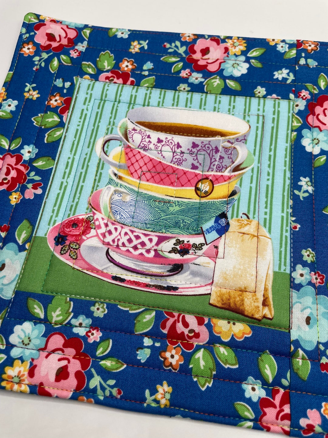 Teacups Mug Rug, Stack, Victorian Style, Tea Party, Gift for Her ...