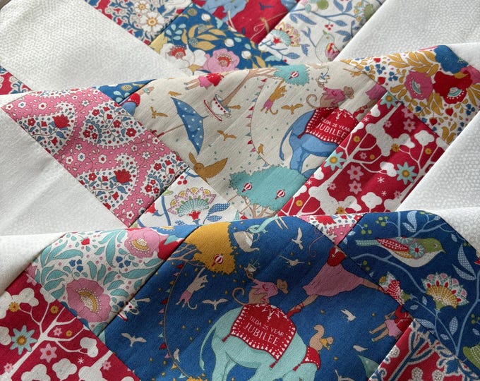 Tilda Jubilee Unfinished Baby Quilt TOP, Charming Window Pattern, Crib ...