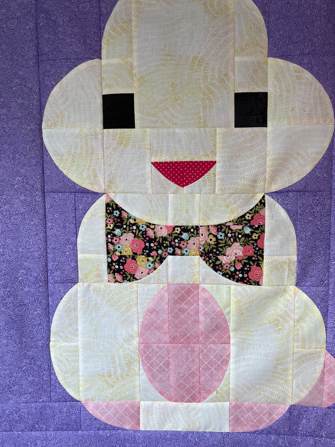 Easter Bunny Quilt Top Wall Hanging Unfinished 27 X 43 - Etsy